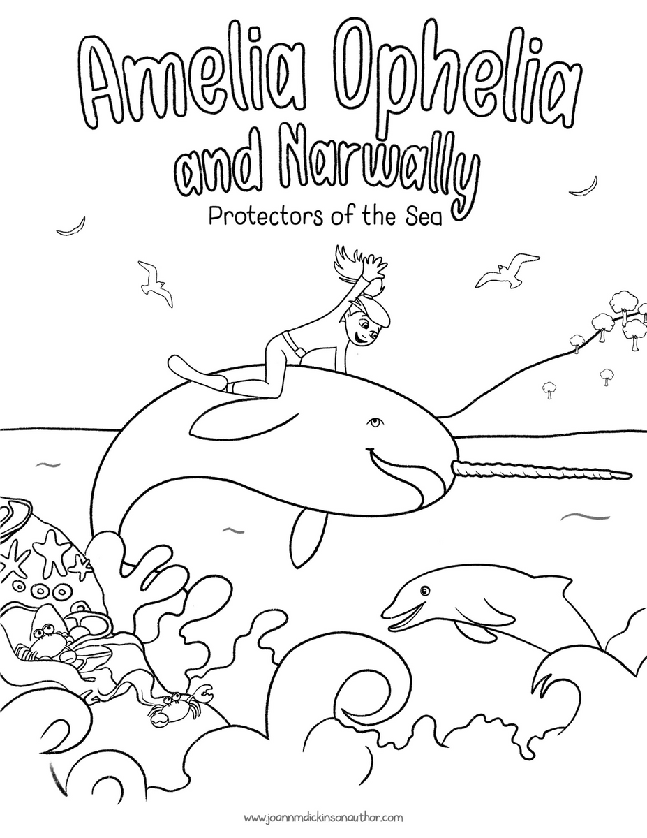 Amelia Ophelia and Narwally Protectors of the Sea Coloring Sheet ...